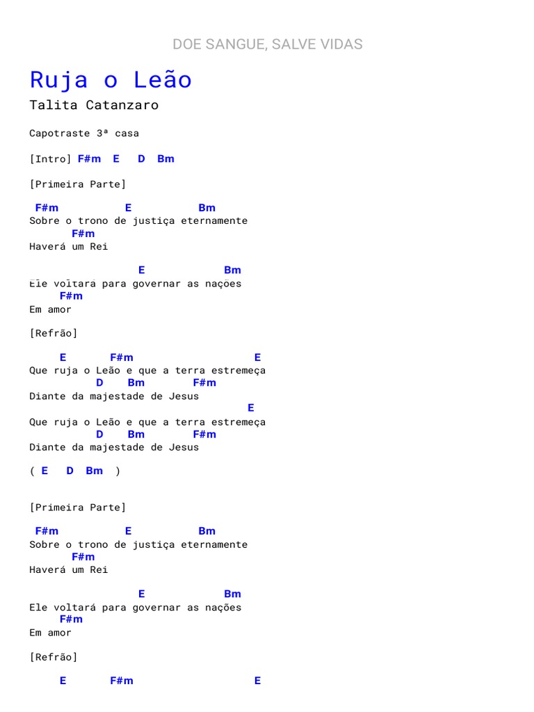 Ruja o Leão Simplificada Talita Catanzaro | PDF