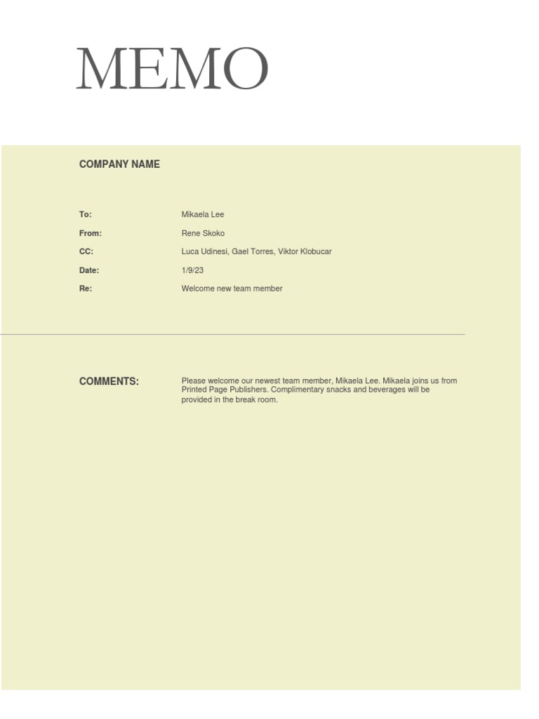 Cara Membuat Memo Simpel Pdf