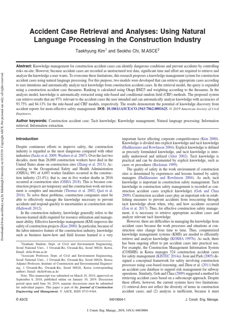 Accident Case Retrieval and Analyses Using Natural Language Processing in The Construction ...