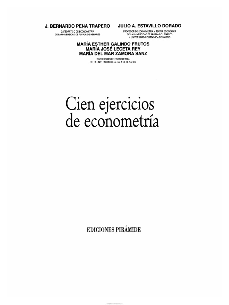 100 Ejercicios de Econometría | Descargar gratis PDF | Econometría | Estadísticas aplicadas