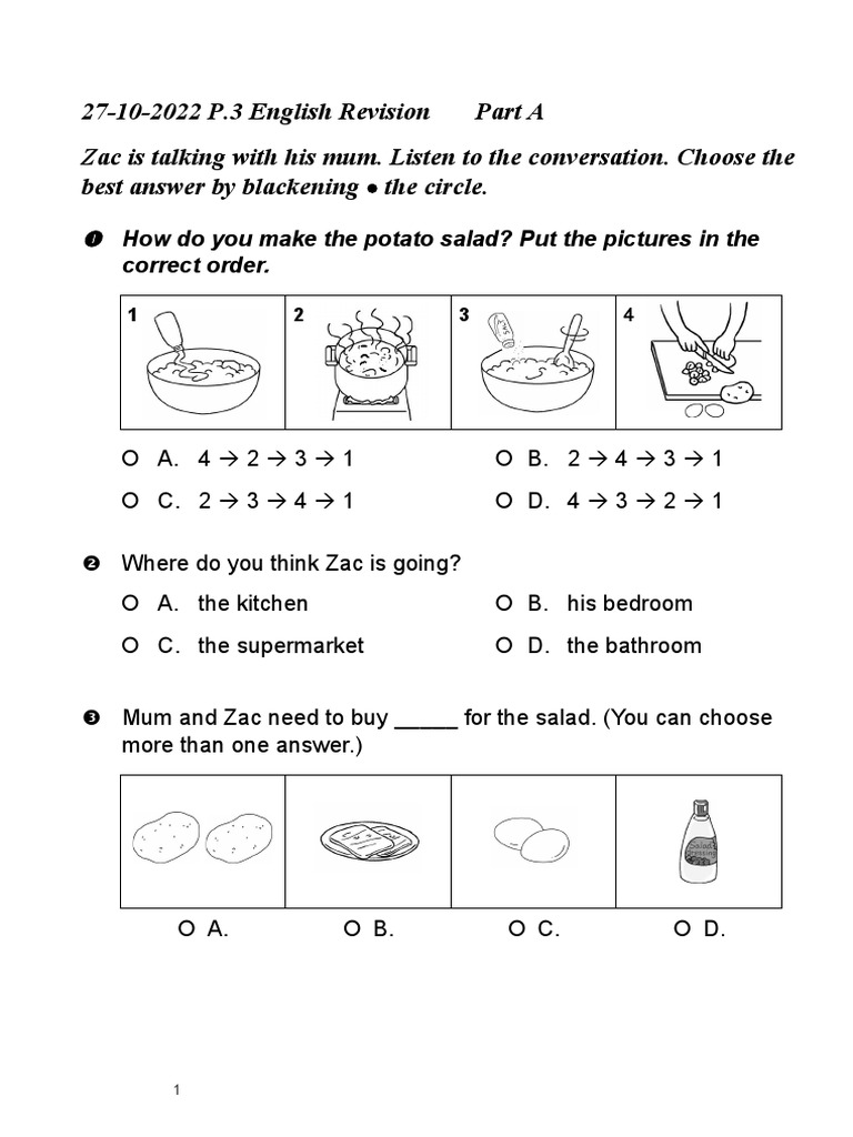 P3 HW 27th Oct PLET - TB - 3A - MT | PDF | Ice Cream | Foods