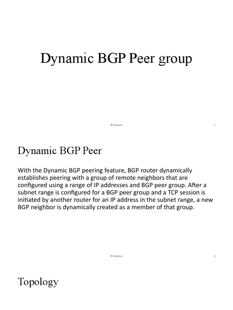 Dynamic BGP Peering Guide | PDF | Ip Address | I Pv6
