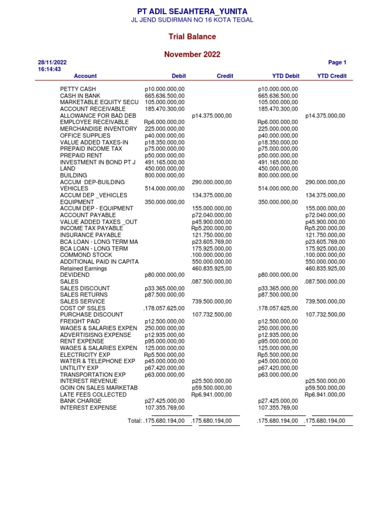 Trial Balance | PDF