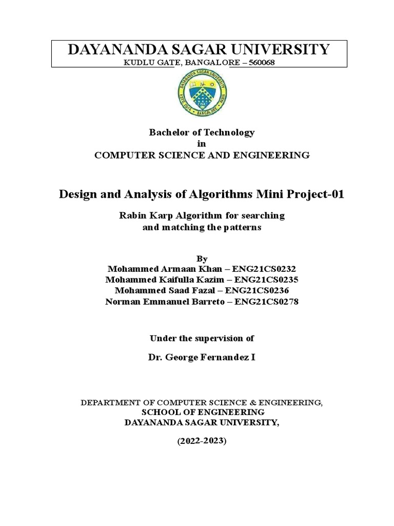 Daa Mini Report | PDF | Algorithms | Computing