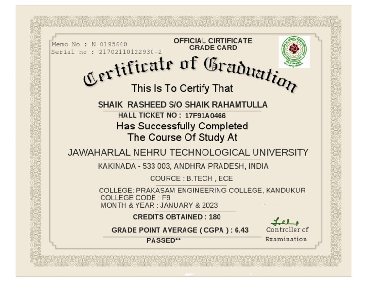 Graduation Certificate 06 | PDF