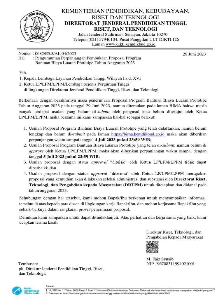 Perpanjangan Proposal Prototipe 2023 | PDF