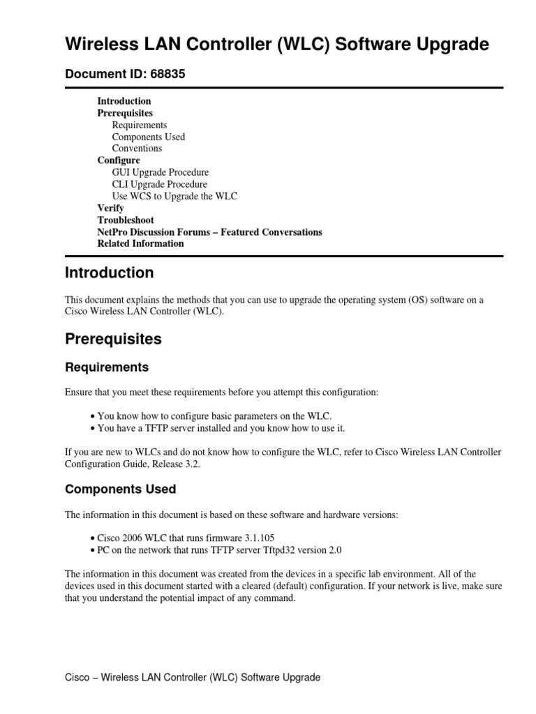 WLC Upgrade | PDF | Command Line Interface | Operating System