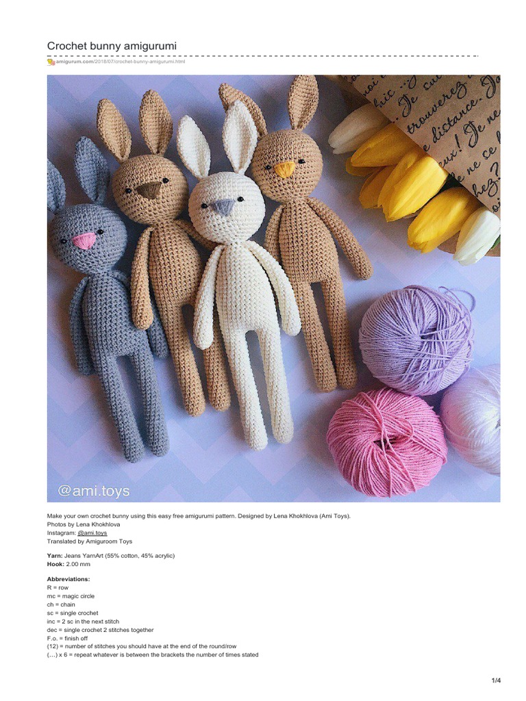 Crochet Bunny Pattern Guide | PDF | Teaching Methods & Materials