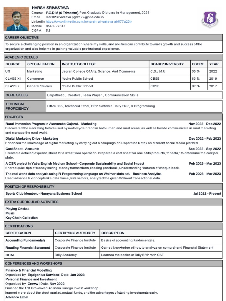 Resume Harsh Srivastava For HARSH SRIVASTAVA | PDF | Digital Marketing ... Resume Harsh Srivastava For HARSH SRIVASTAVA | PDF | Digital Marketing ...