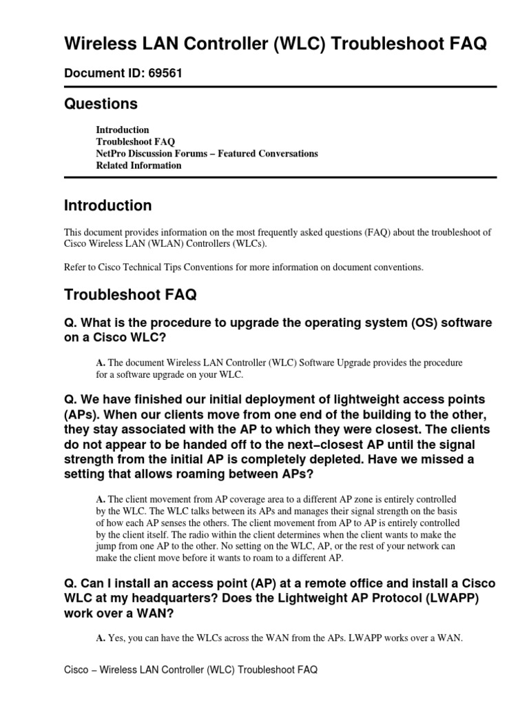 WLC Faq | PDF | Wireless Lan | Radius