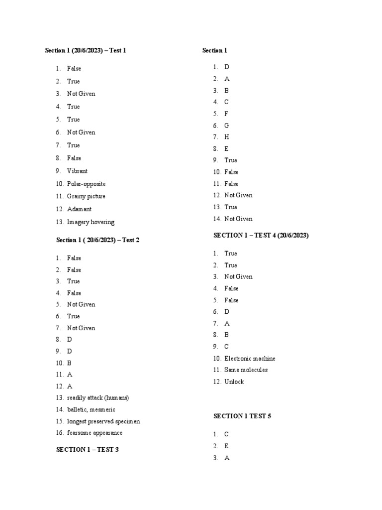 Ielts Reading Keys | PDF | Neuroscience
