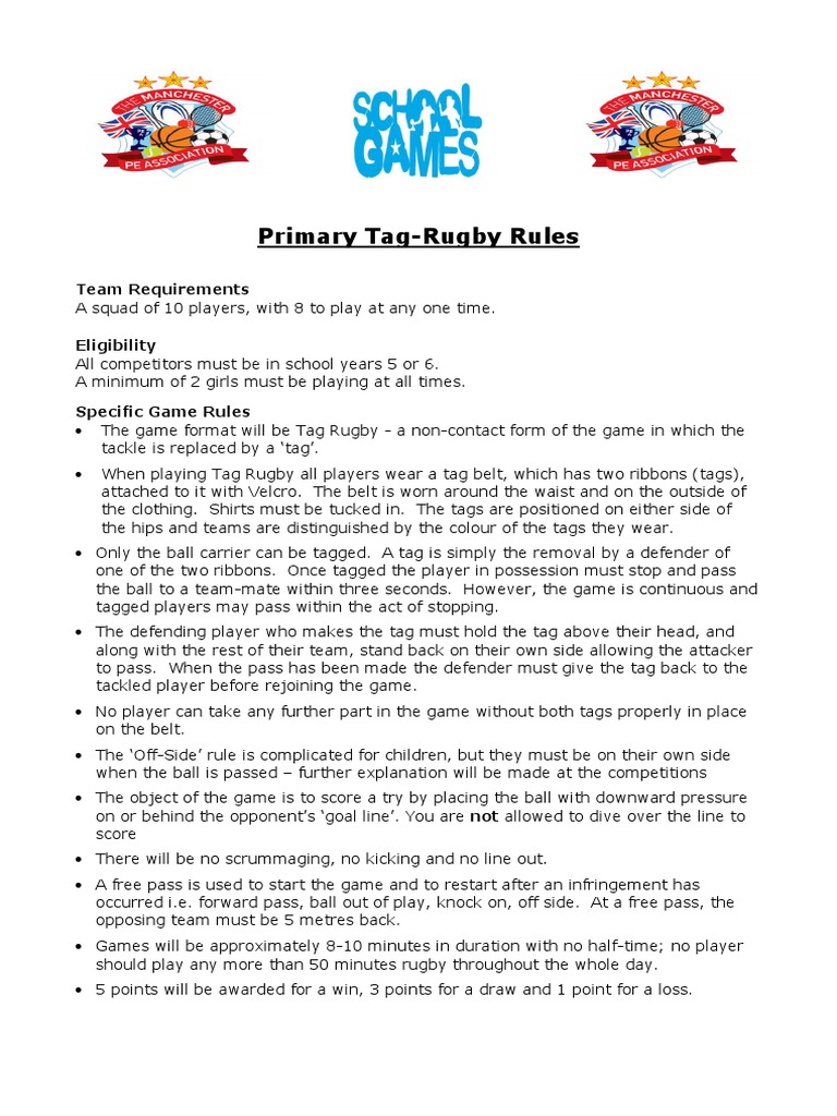 Primary School Tag Rugby Rules | PDF