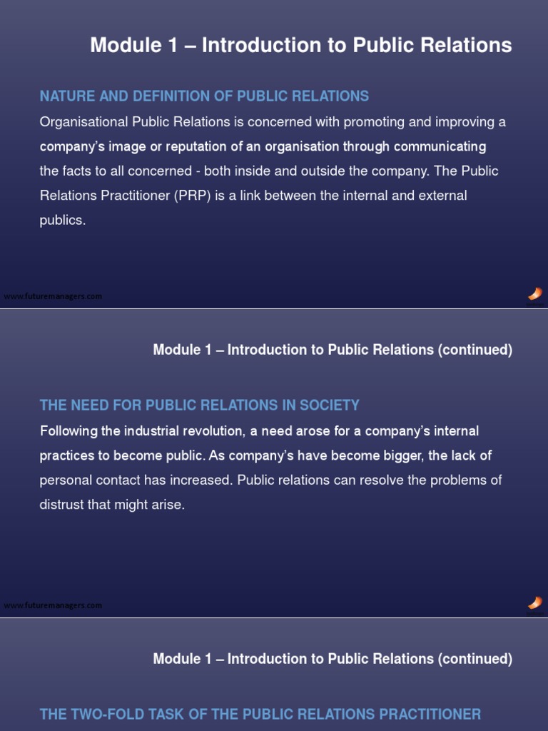 N5 Public Relations MODULE 1 | Download Free PDF | Public Relations | Sales