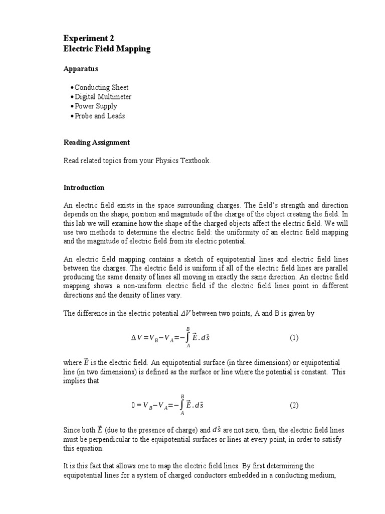 Electric Field Mapping | PDF | Electric Field | Electrical Conductor