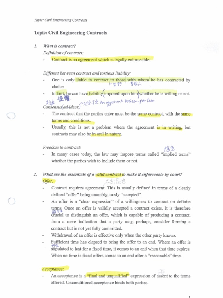 Civil Engineering Contracts | PDF