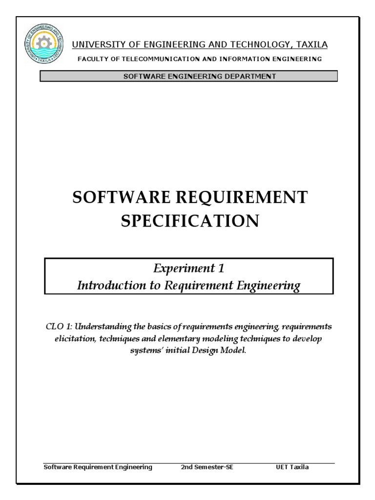 SRE Lab 01 | PDF | Verification And Validation | Systems Engineering