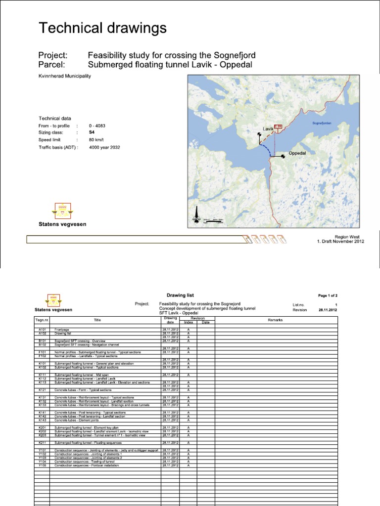 (Drawing) Submerged Floating Tunnel | PDF | Tunnel | Civil Engineering