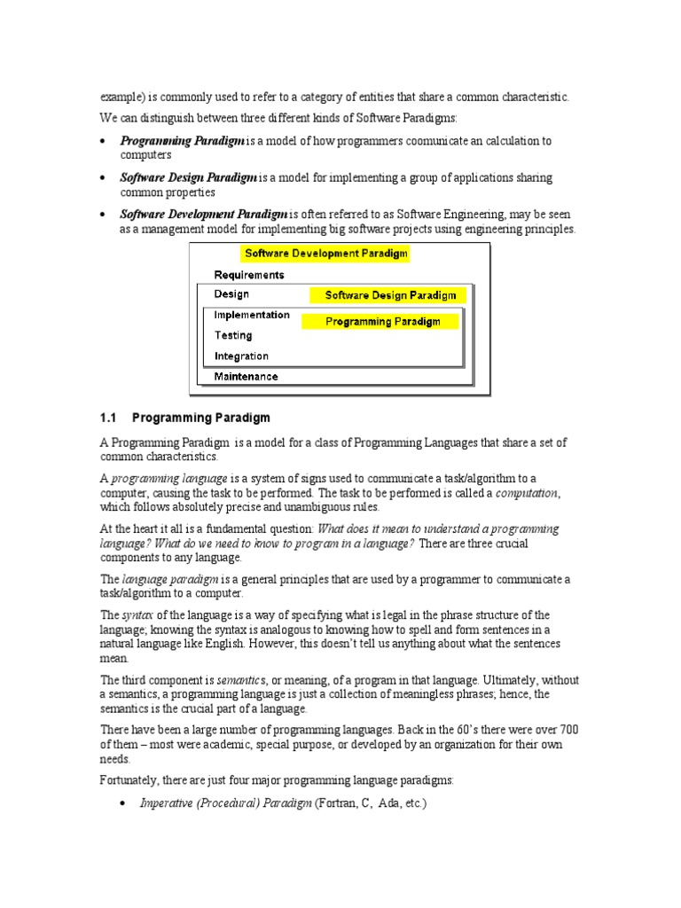 11 Programming Paradigm Language What Do We Need To Know To Program In A Language There Are