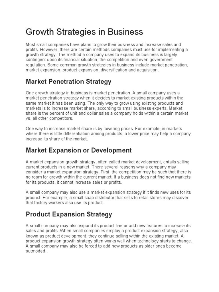 Entr Growth Strategies in Business | PDF