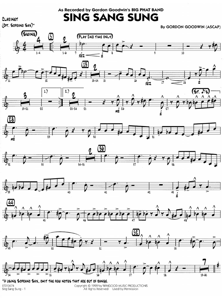 Sing, Sang, Sung - FULL Big Band - Goodwin - Big Phat Band (1 ...