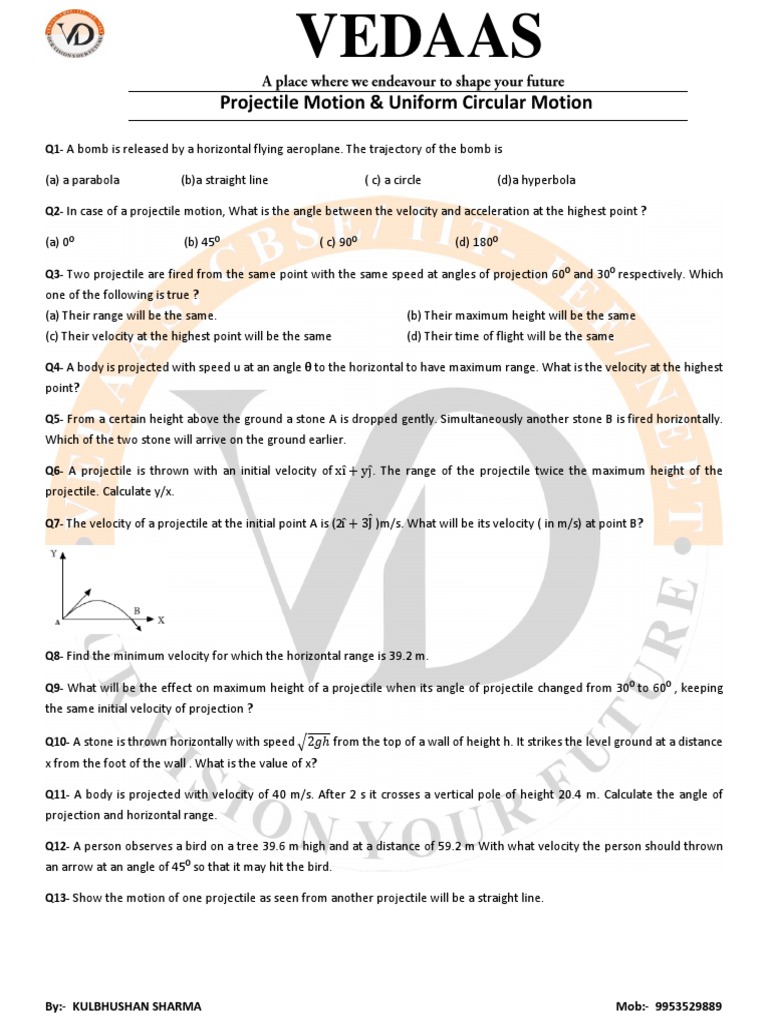Projectile Motion & Uniform Circular Motion | PDF | Acceleration | Physics