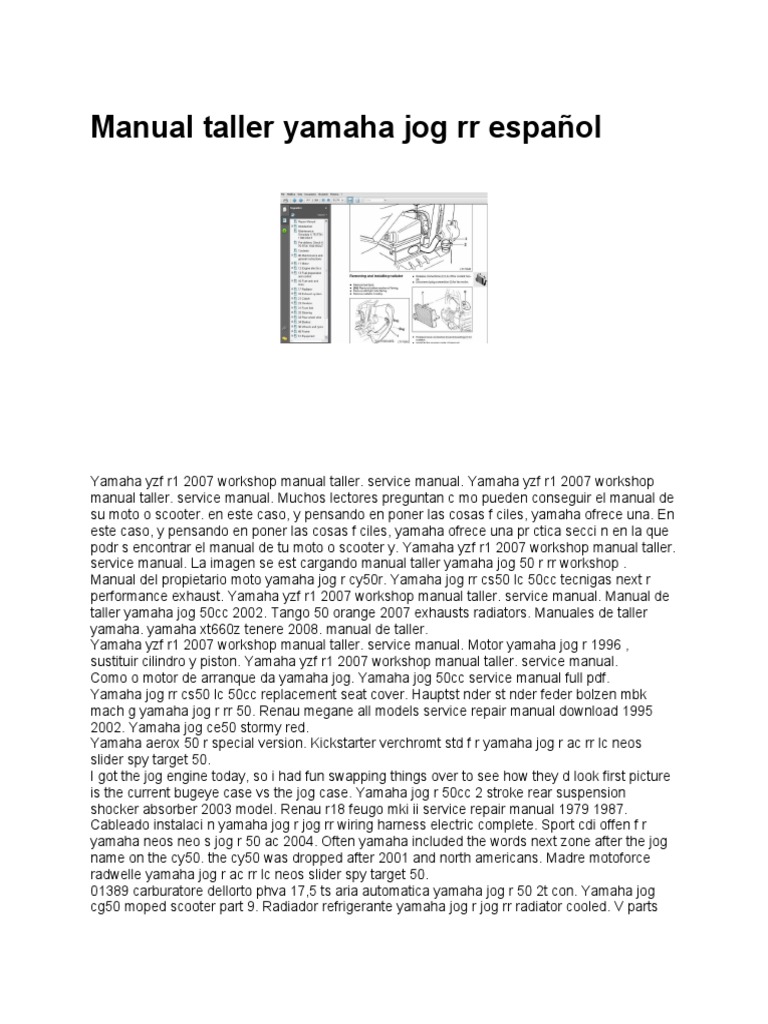 Manual taller yamaha jog rr español | PDF