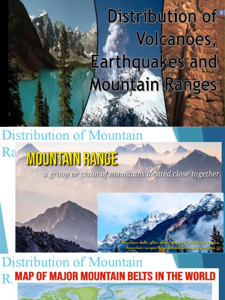 Distribution of Earthquake Epicenters Volcanoes and Mountain Ranges ...