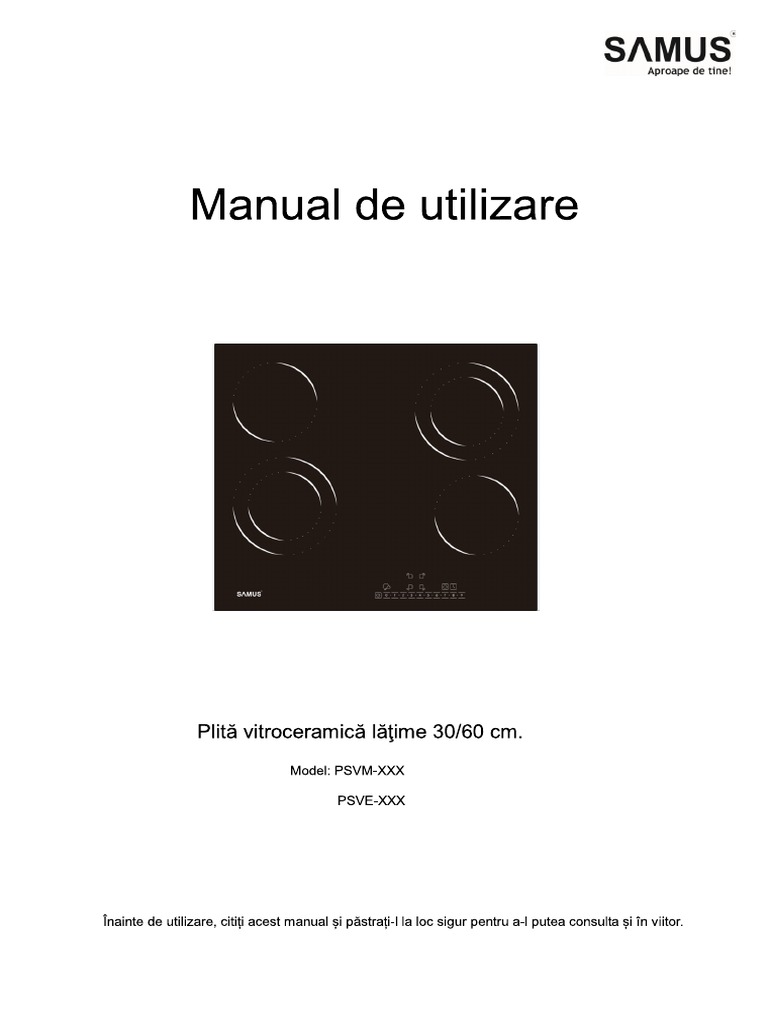manual_de_utilizare_plita_electrica_incorporabila_vitroceramica_samus_psve-64bg3 | PDF