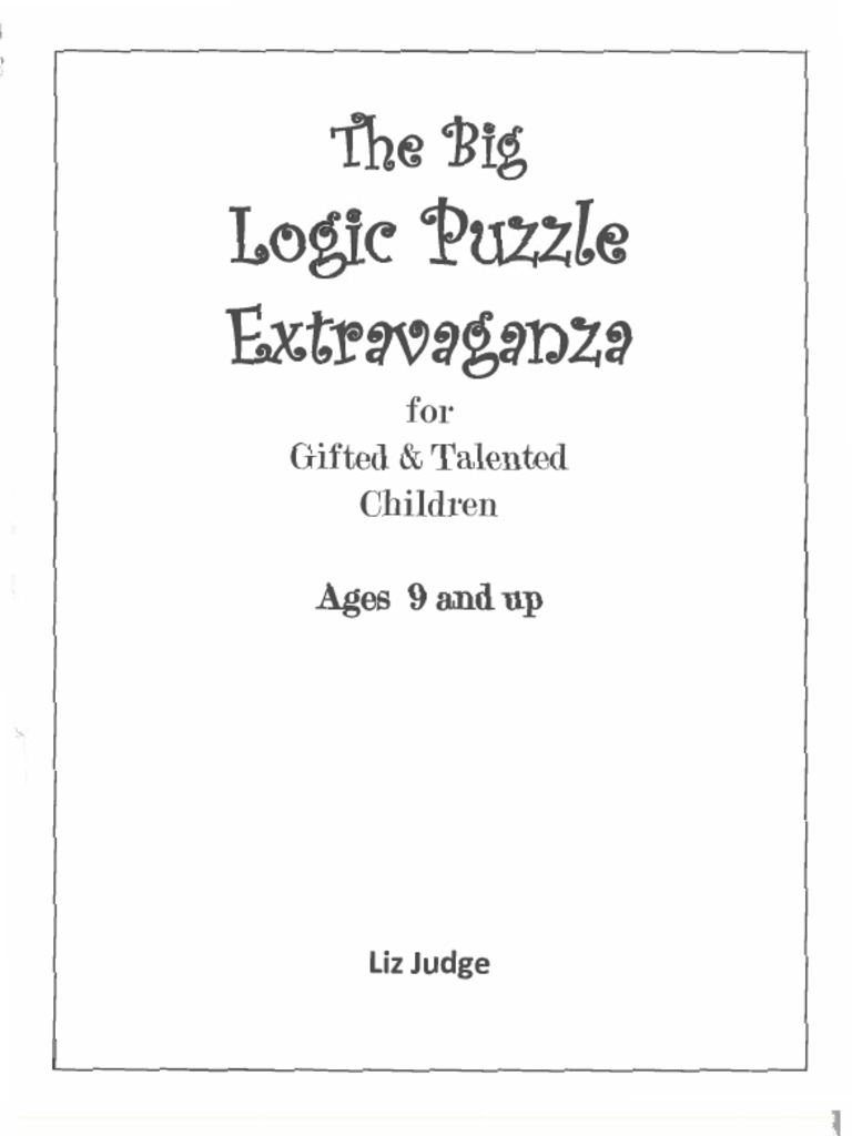 Logic Puzzles For Gifted Students | PDF