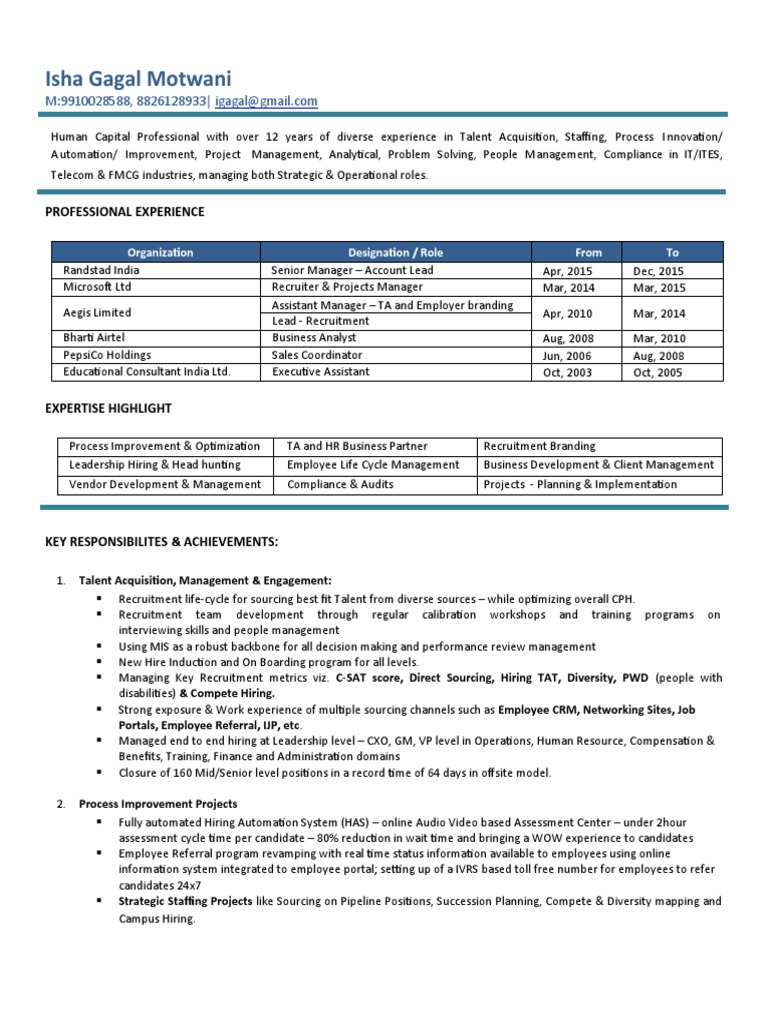 Isha Resume | PDF | Recruitment | Human Resources