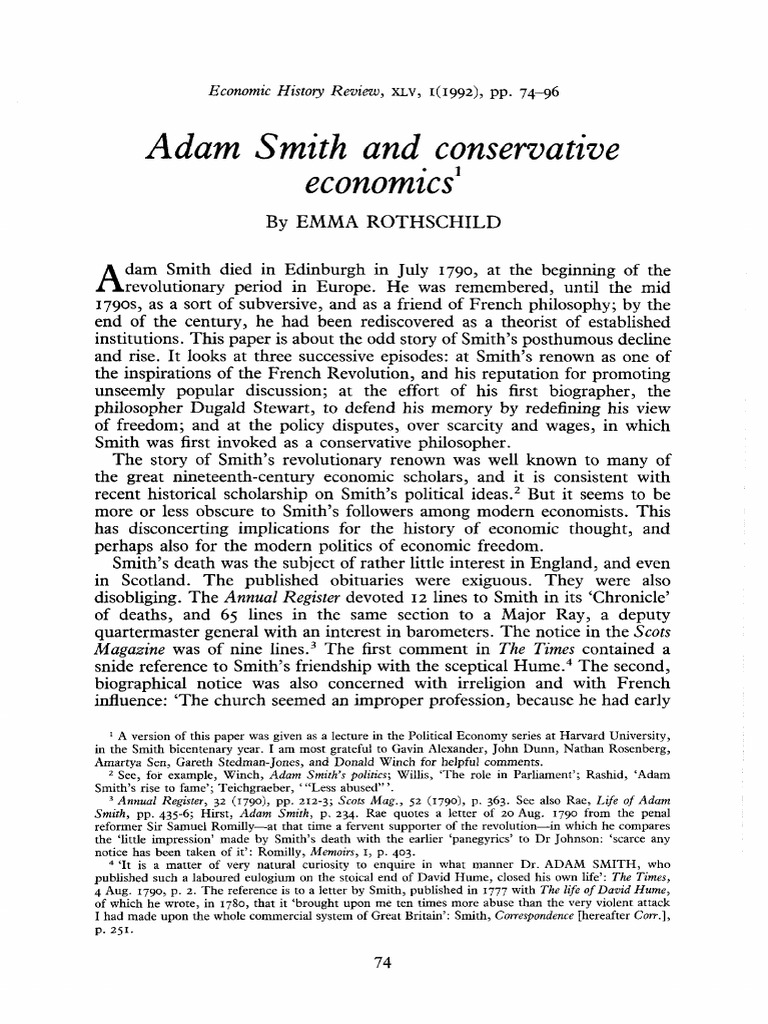 Adam Smith and Conservative Economics | PDF | Edmund Burke | The Wealth ...