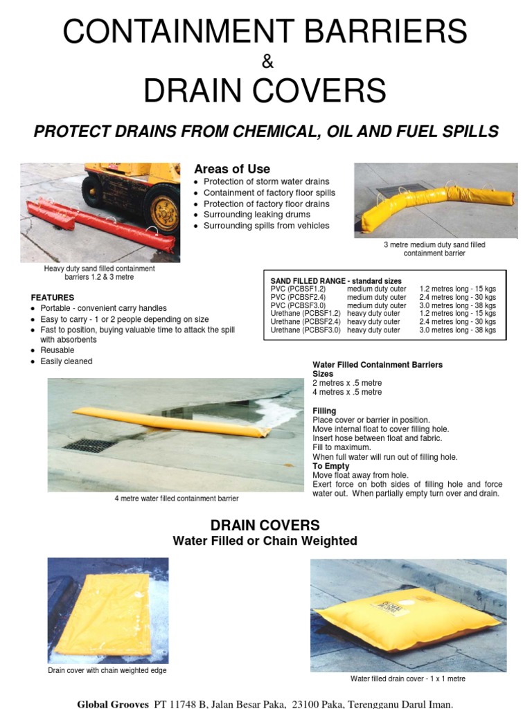 Containment Barriers Drain Covers: Protect Drains From Chemical, Oil ...