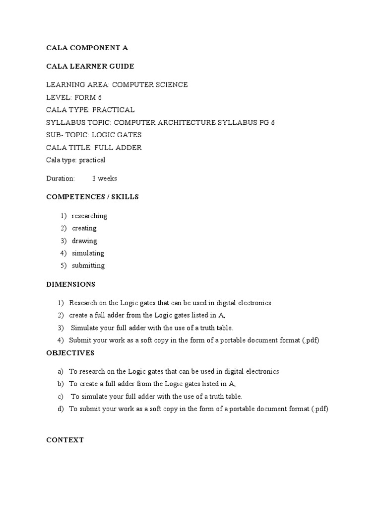 Cala Component A | PDF