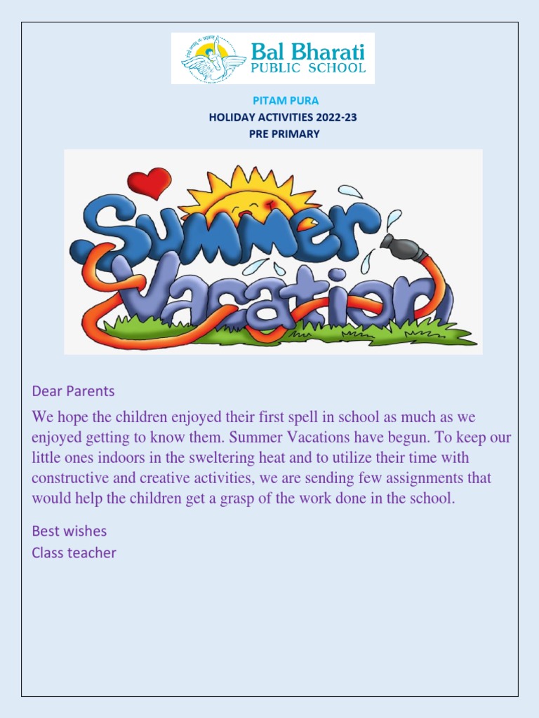 PP Holiday Homework | PDF | English Language
