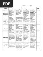 Rubrics For Class Recitation and Participation | PDF | Rubric (Academic ...