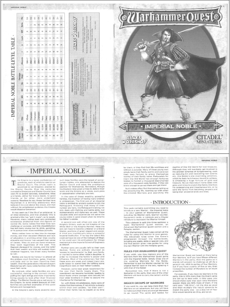 Warhammer Quest. Imperial Noble | PDF