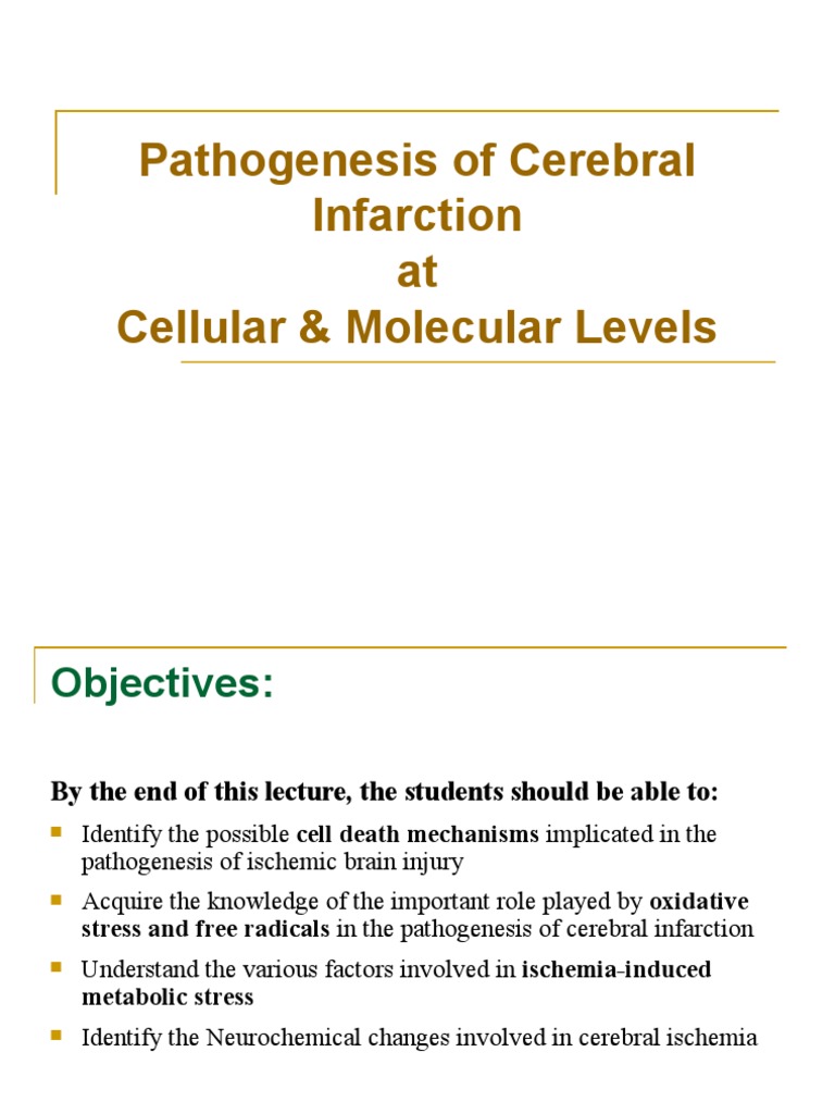 Pathogenesis of Cerebral Infarction at Cellular and Molecular Levels | PDF