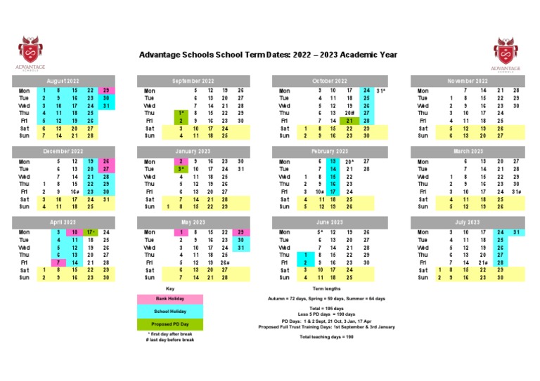 Advantage-Schools-BFS-Approved-2022-23-term-dates | PDF