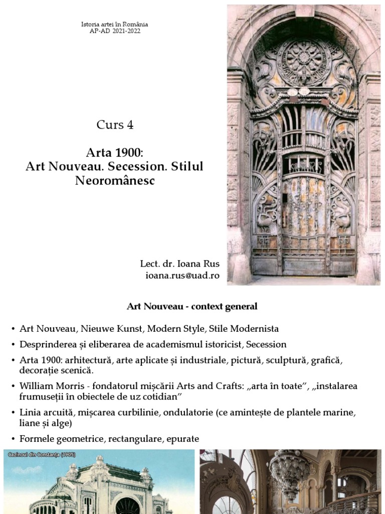 Curs 4 - Art Nouveau. Secession. Neoromanesc | PDF