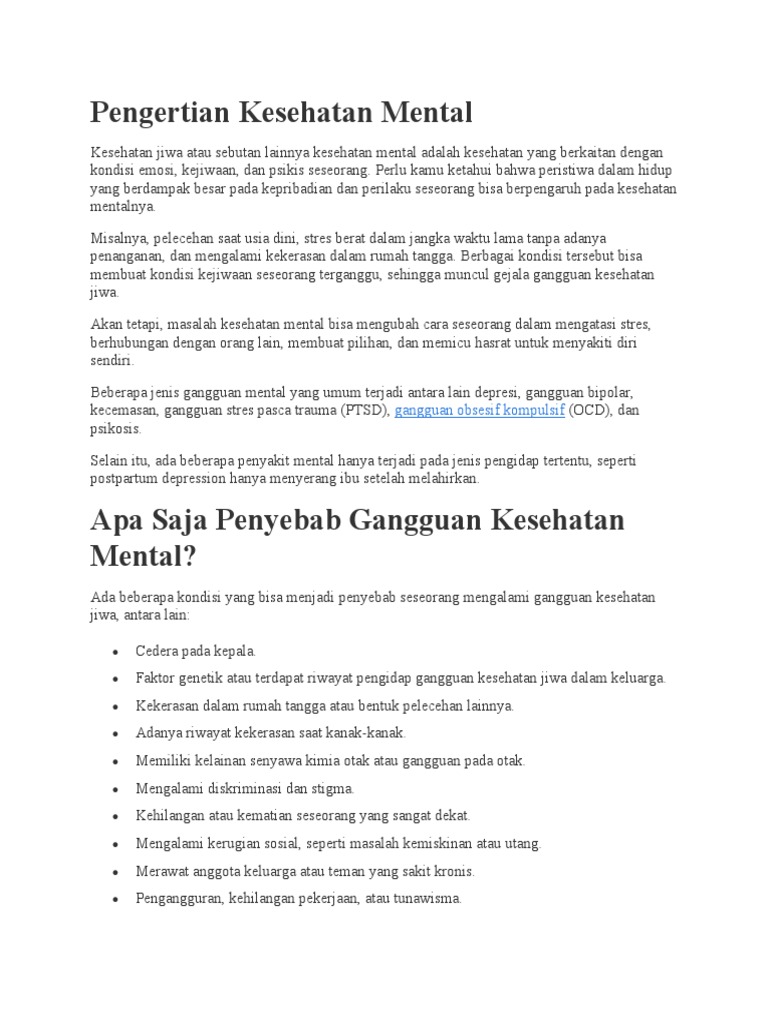 Artikel Kesehatan Mental | PDF