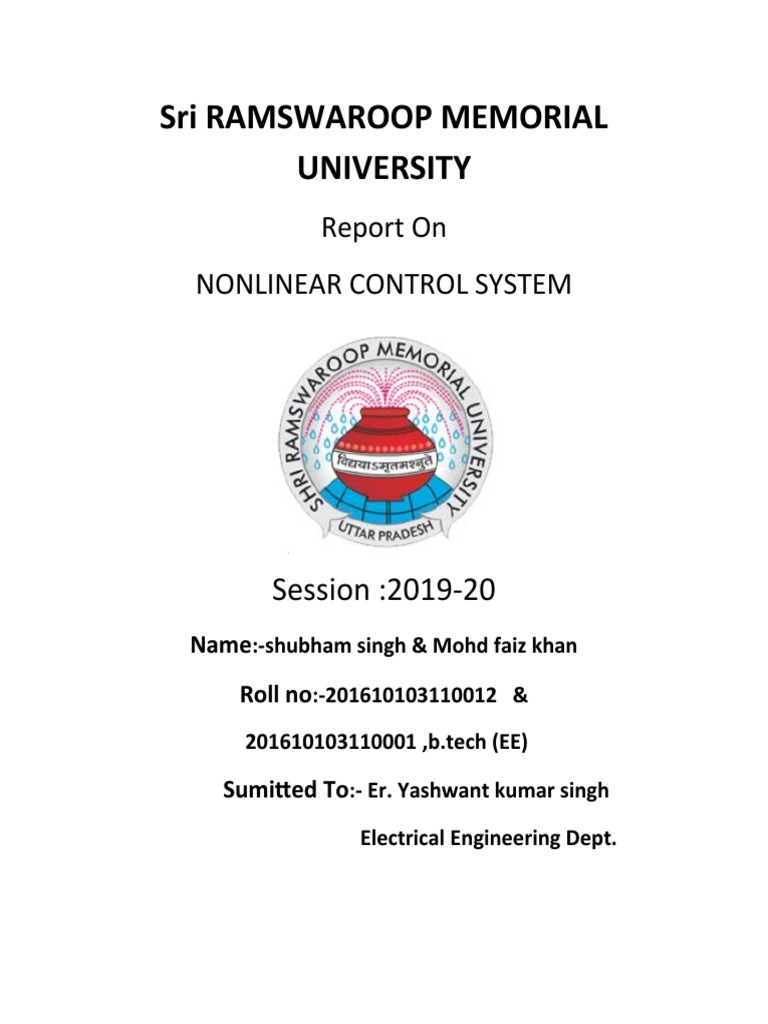 Nonlinear Control System Report | PDF | Nonlinear System | Gear Nonlinear Control System Report | PDF | Nonlinear System | Gear