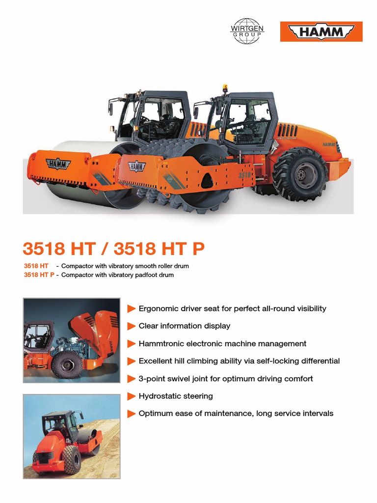 3518 HT & HT P Compactor Specifications | PDF | Steering | Horsepower