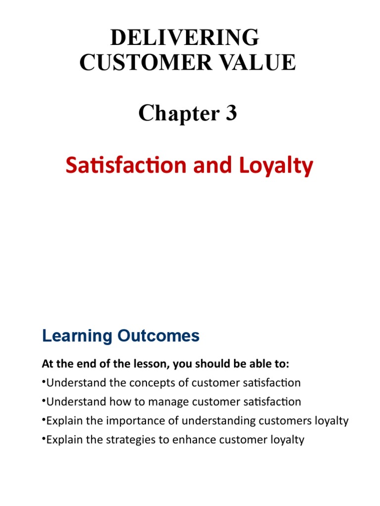 Lecture Three Customer Satisfaction Loyalty Pdf Customer