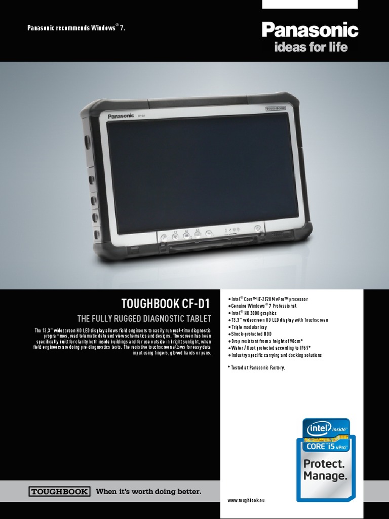 Toughbook Cf-D1: The Fully Rugged Diagnostic Tablet | PDF | Computing ...
