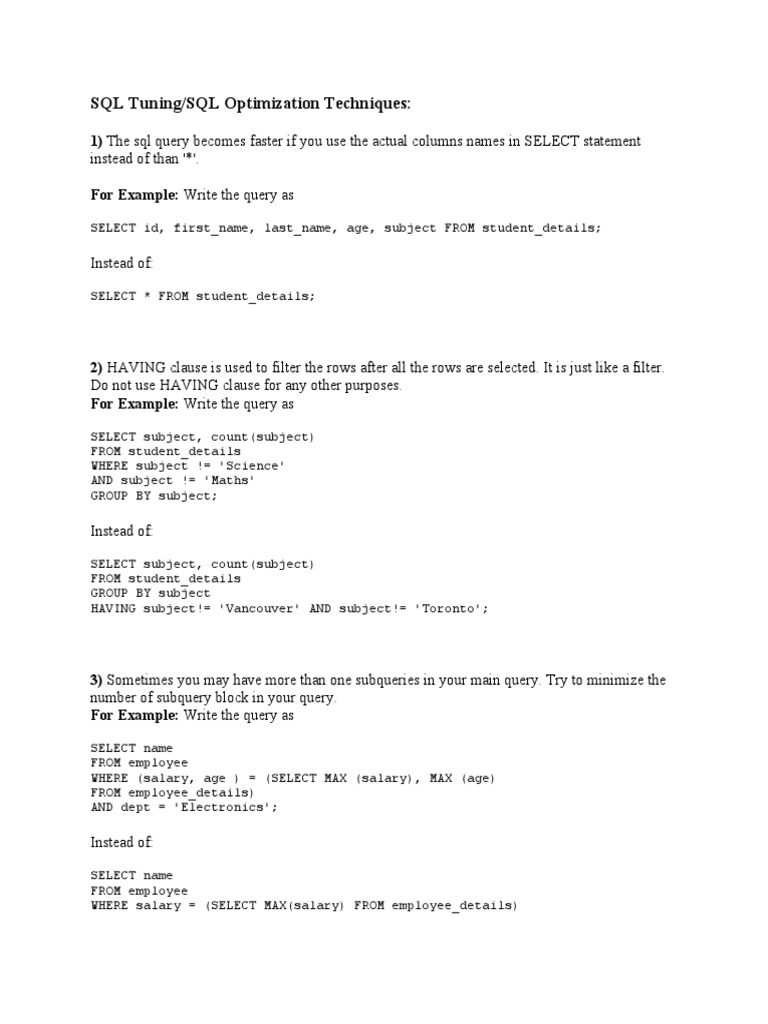 SQL Tuning | PDF | Software Engineering | Data SQL Tuning | PDF | Software Engineering | Data
