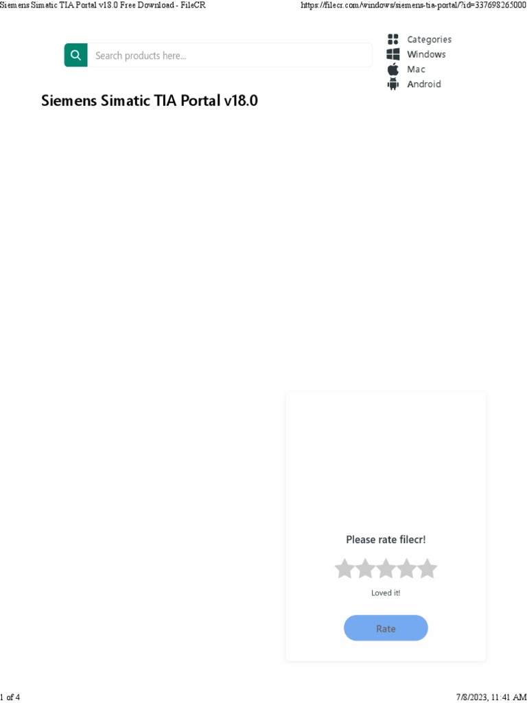 Siemens Simatic TIA Portal v18.0 Free Download - FileCR | PDF ... Siemens Simatic TIA Portal v18.0 Free Download - FileCR | PDF ...
