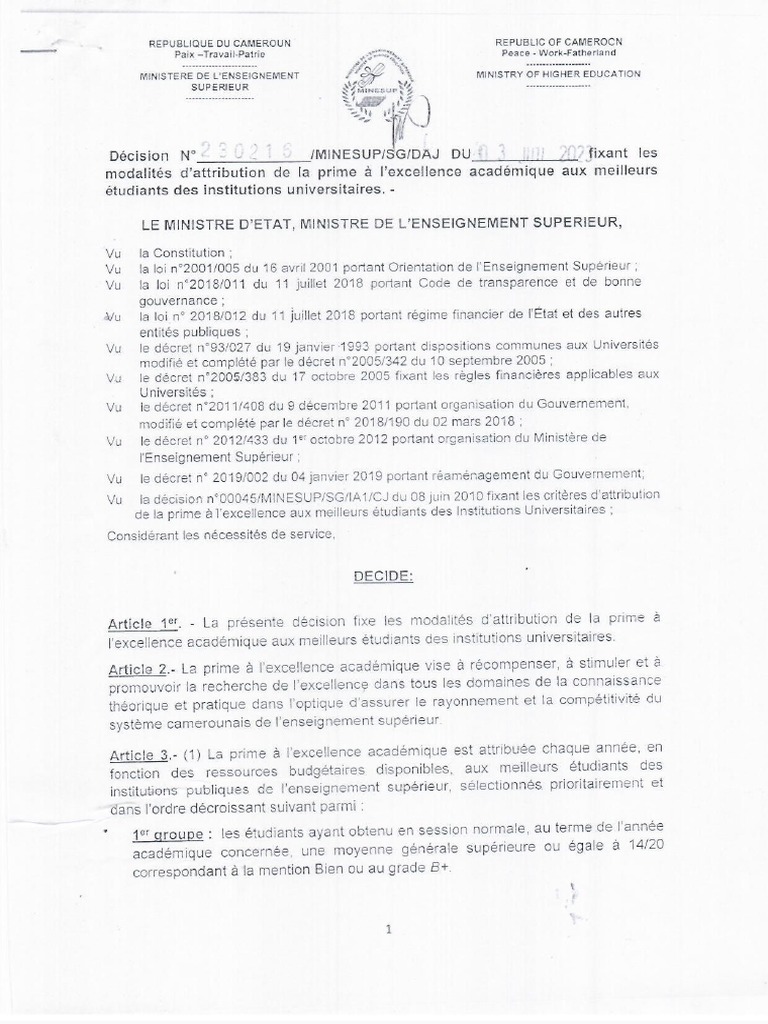 Decision Prime D'excellence | PDF