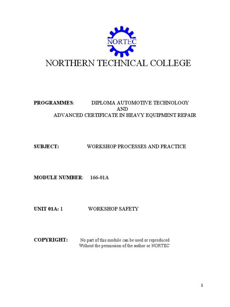 WORKSHOP SAFETY | PDF