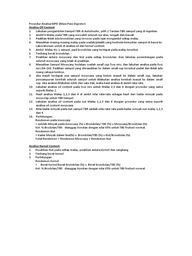 Prosedur Analisa MPD | PDF