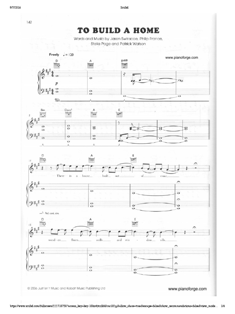 To Build A Home Sheet Music | PDF